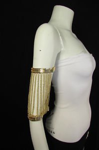 New Women Silver / Gold Metal Fashion Elbow Arm Chain Elastic Lonks ...