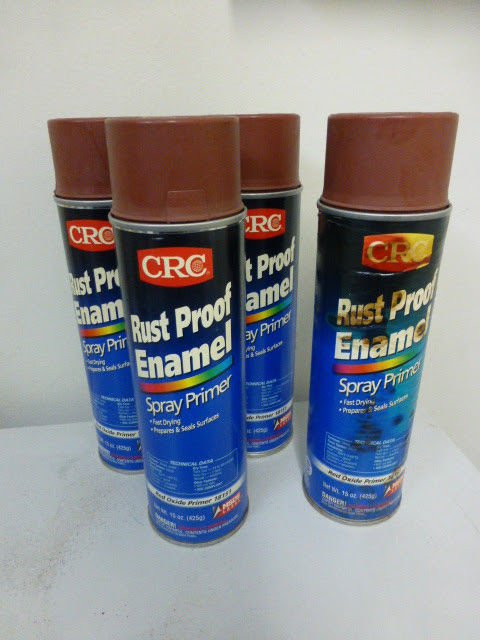 Lot of 4 CRC Rust Proof Enamel Spray Paint 15 oz Aerosol Can Red Oxide ...