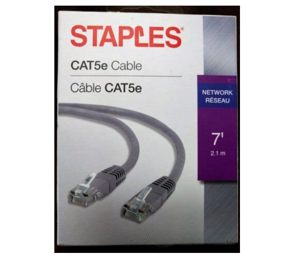 Staples 7' Cat5e Ethernet Networking Cable, Gray 29750‑US