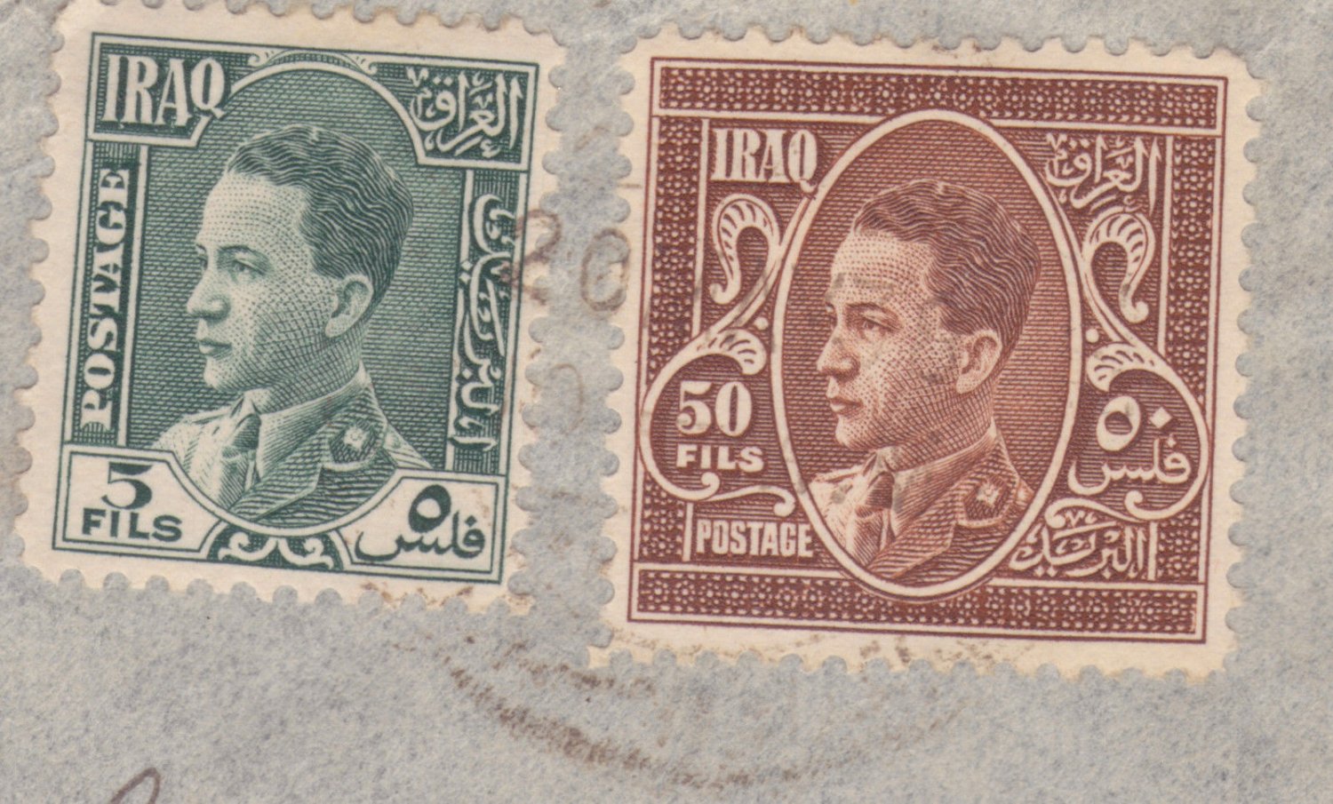 Iraq Cover Stamp Envelope Postmarked Two Stamps King Ghazi 1938 Baghdad ...