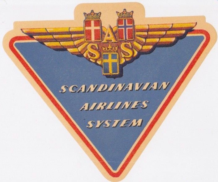 SAS SCANDINAVIAN AIRLINES SYSTEM DECAL VINTAGE 4 SAS SCANDINAVIAN AIRLINES SYSTEM DECAL VINTAGE 4