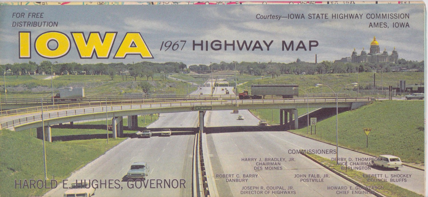 1967 Highway Map of Iowa State Commission