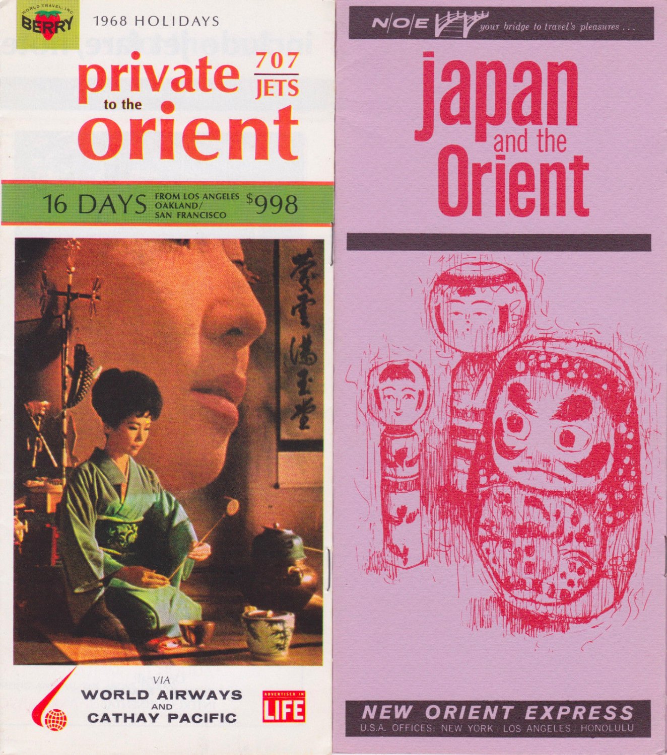 Cathay Pacific Japan New Orient Express Brochures 707 Jets Tours