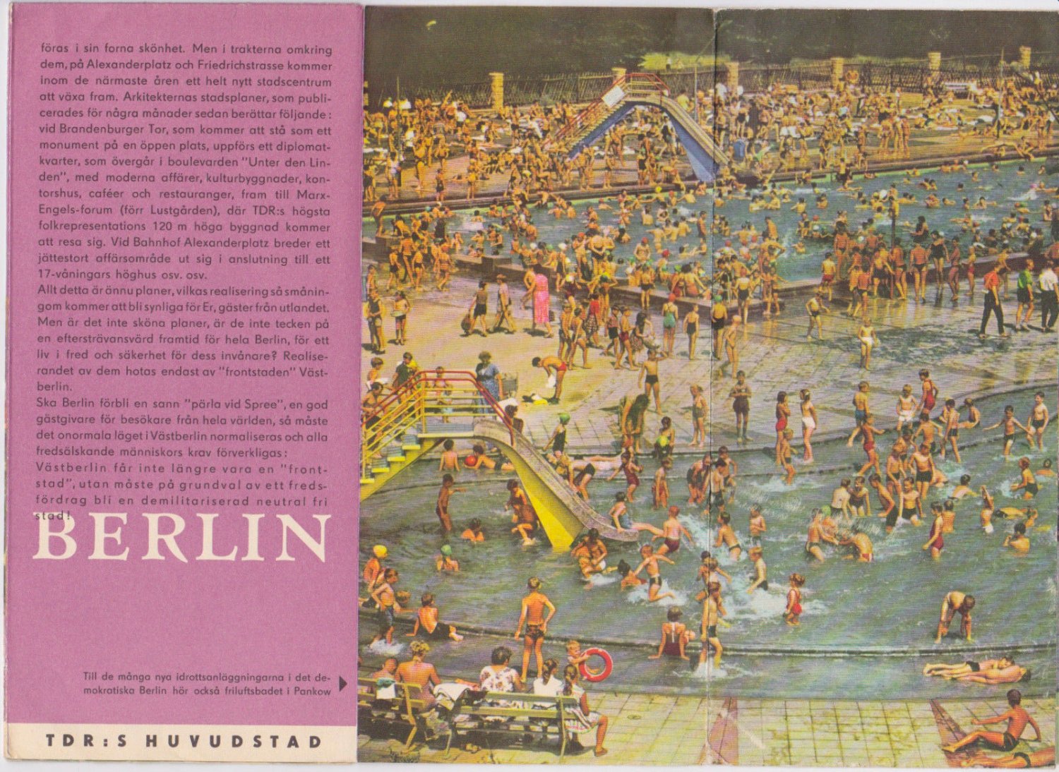 1960 BERLIN Germany Brochure & Map with photos 22" x 16" Color