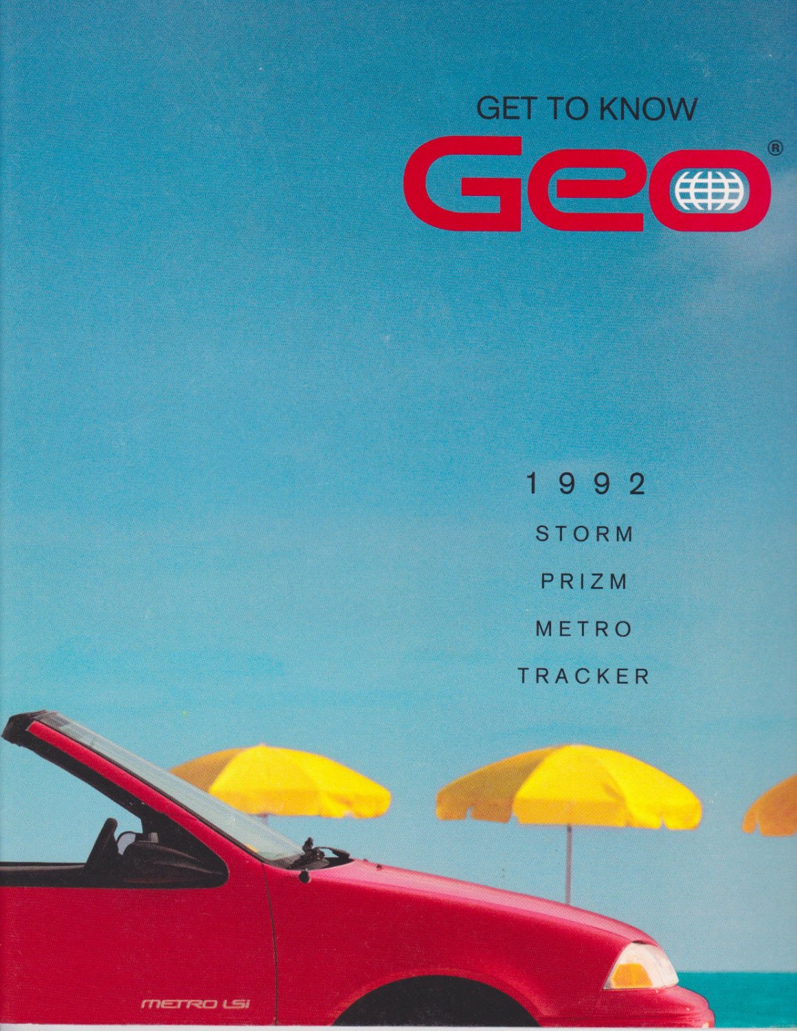 1992 GEO Storm Prizm Metro Tracker sales brochure 52 pages color book ...
