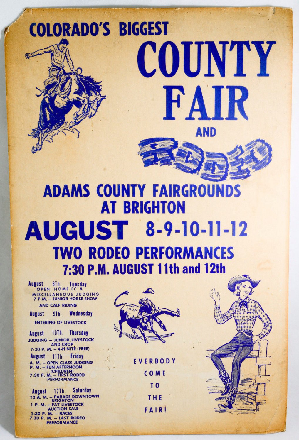 Colorado County Fair & Rodeo Poster Adams Fairgrounds AND COORS ...