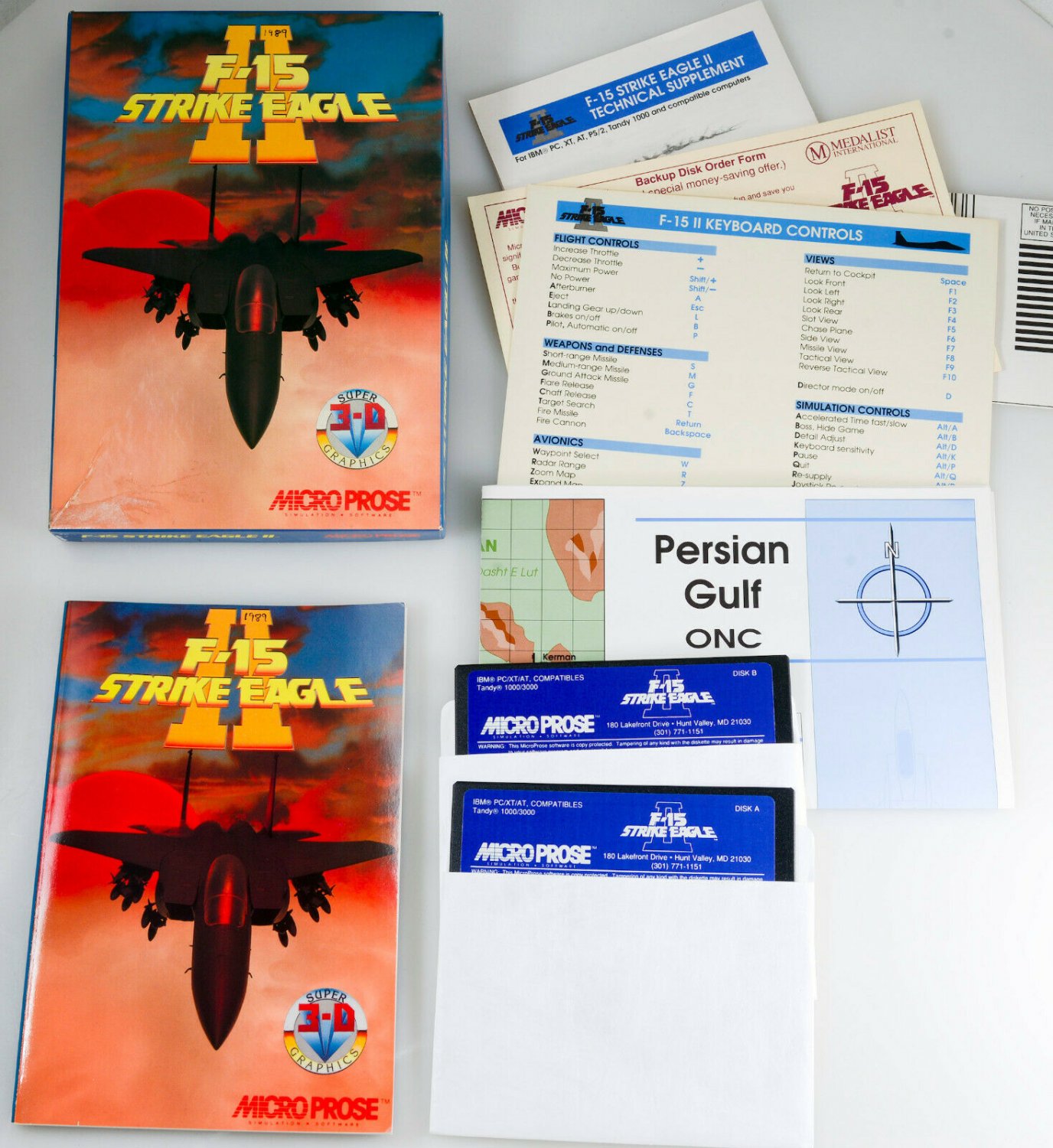 Microprose F-15 Strike Eagle II 1989 PC Combat Flight Simulator 5 ...
