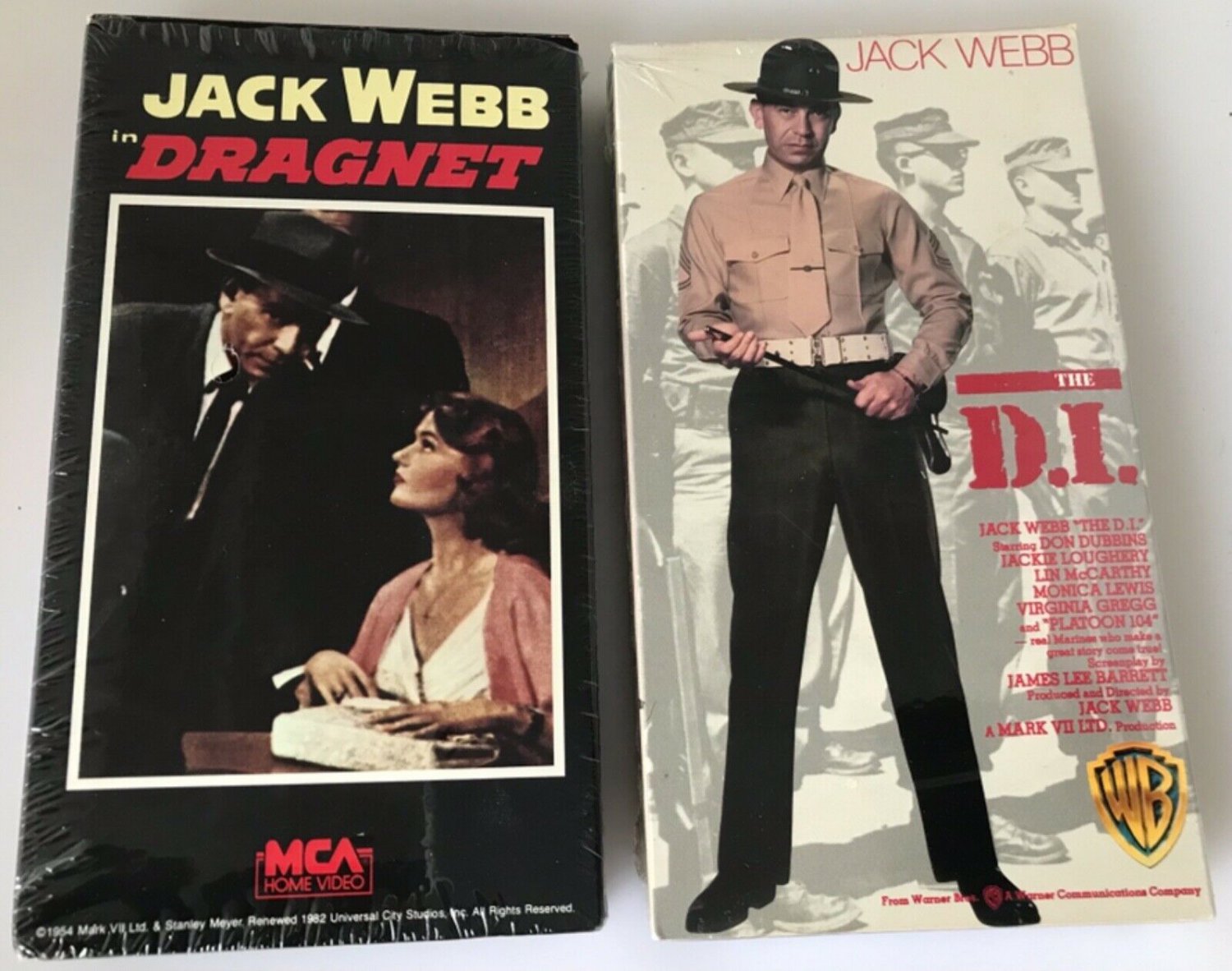 DRAGNET & THE D.I. RARE VHS Tape 1954 & 1957 JACK WEBB movies lot of ...