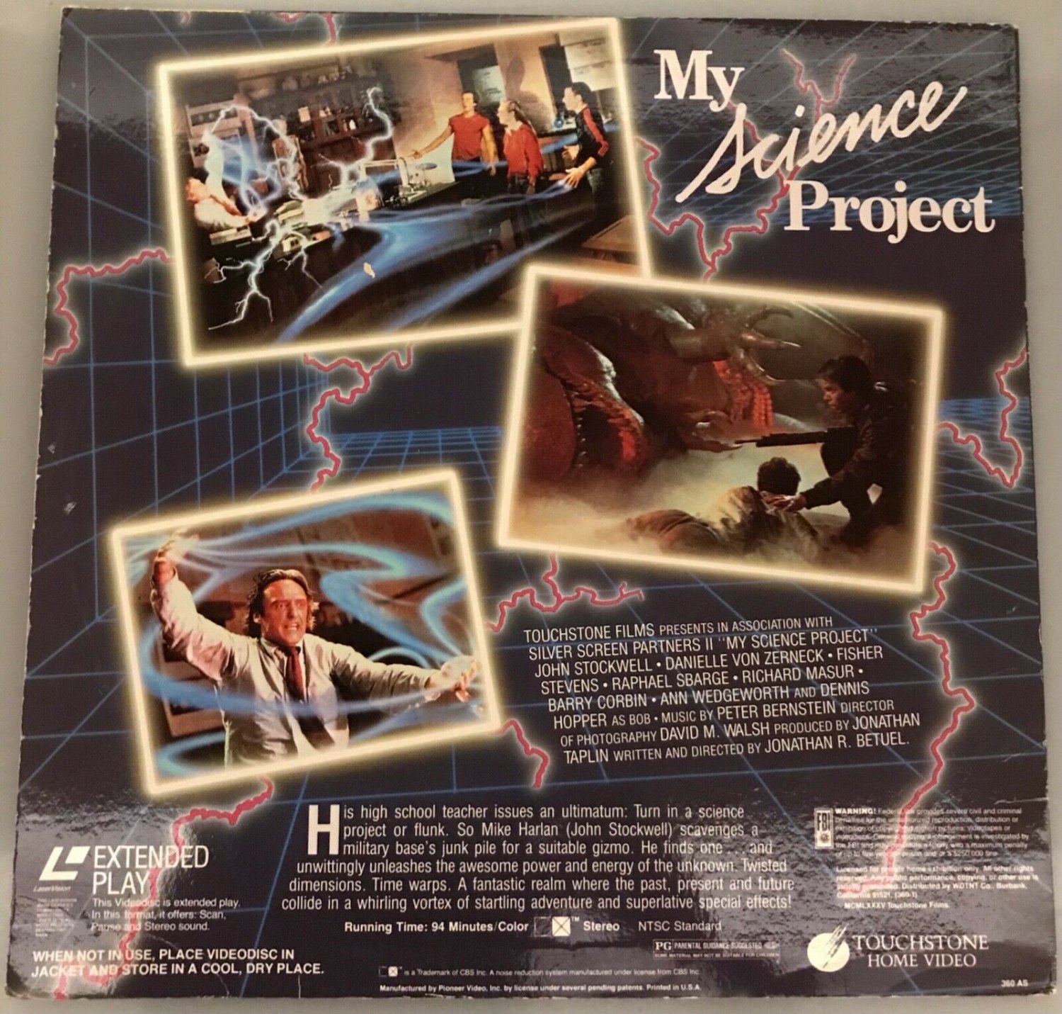 LASERDISC My Science Project 1985 Movie Sci-Fi Dennis Hopper, Fisher ...