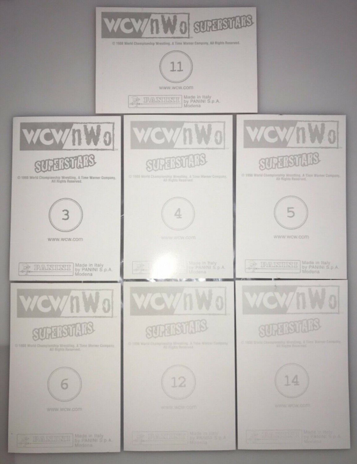 7 WcW/NWO Panini Photo Cards GOLDBERG 1998 Pro Wrestling WWE WWF NXT ...
