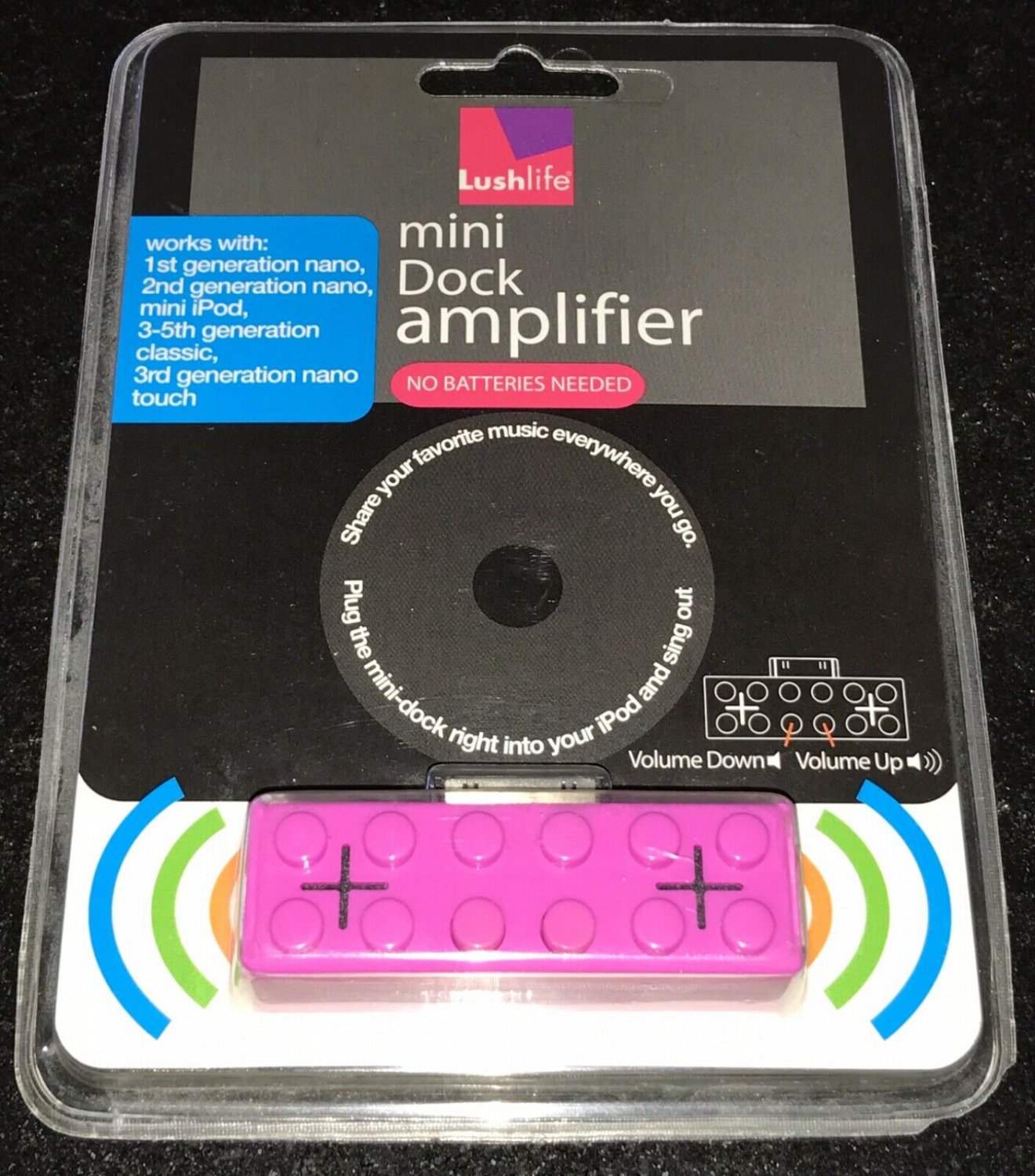iPod Building Block Speaker Mini Dock Amplifier Pink New in Package ...