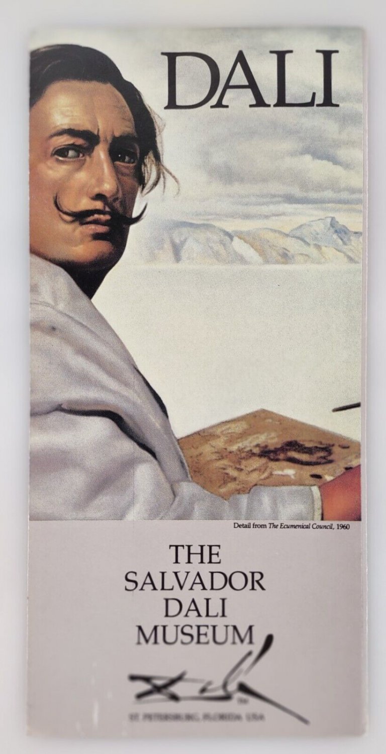 1990 SALVADOR DALI MUSEUM BROCHURE St. Petersburg Florida FOLD OUT Map ...