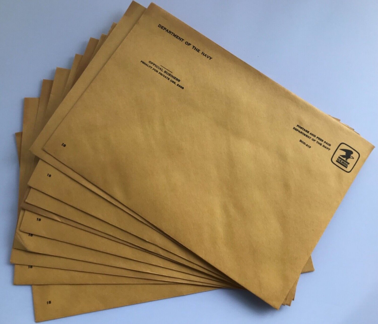 (10) Department of Navy US Mail Official Business Envelope Postage paid ...