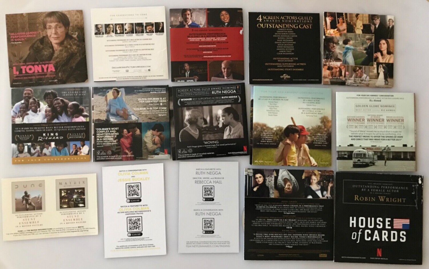 FYC For Your Consideration DVD Lot of 20 Movies 2007-2017 Lincoln, I, Tonya