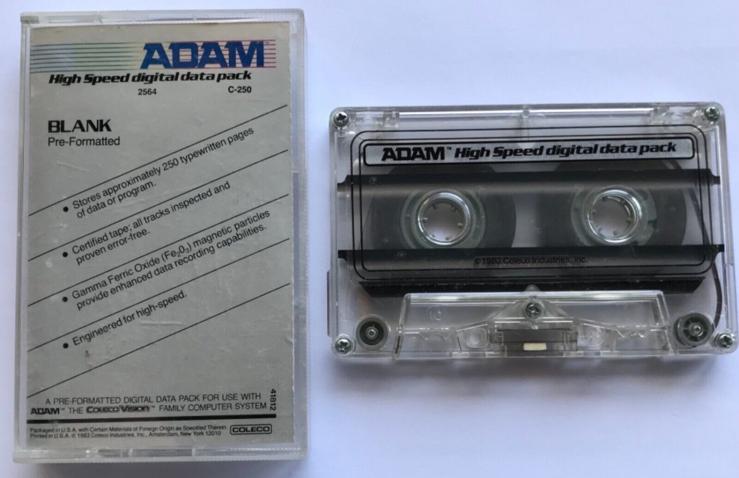 Coleco Vision ADAM BLANK Digital Data Pack Tape 1983 Pre-formatted USA ...