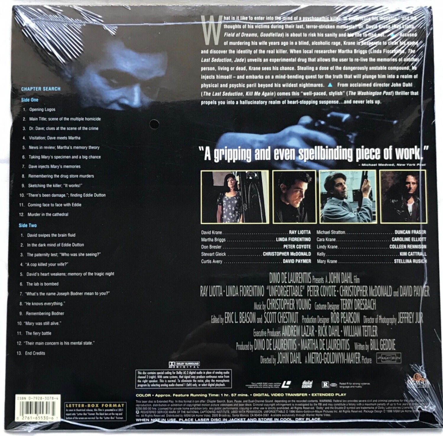 UNFORGETTABLE Laserdisc LD WIDESCREEN BRAND NEW SEALED RAY LIOTTA VERY RARE