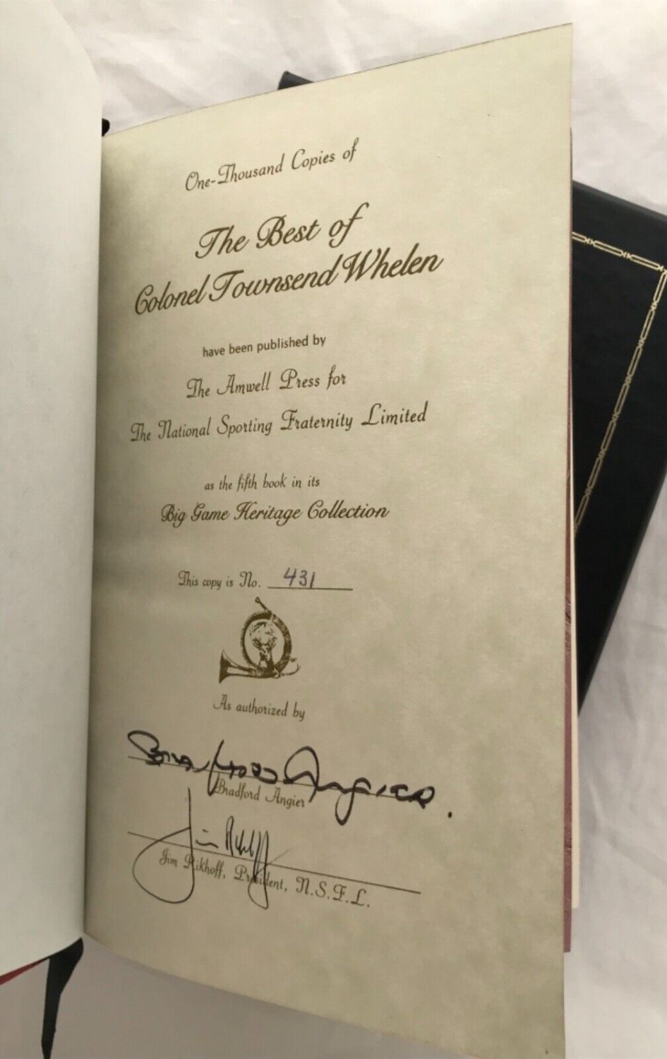 THE BEST OF COLONEL TOWNSEND Book WHELEN AMWELL LIMITED #431 /1000 ...