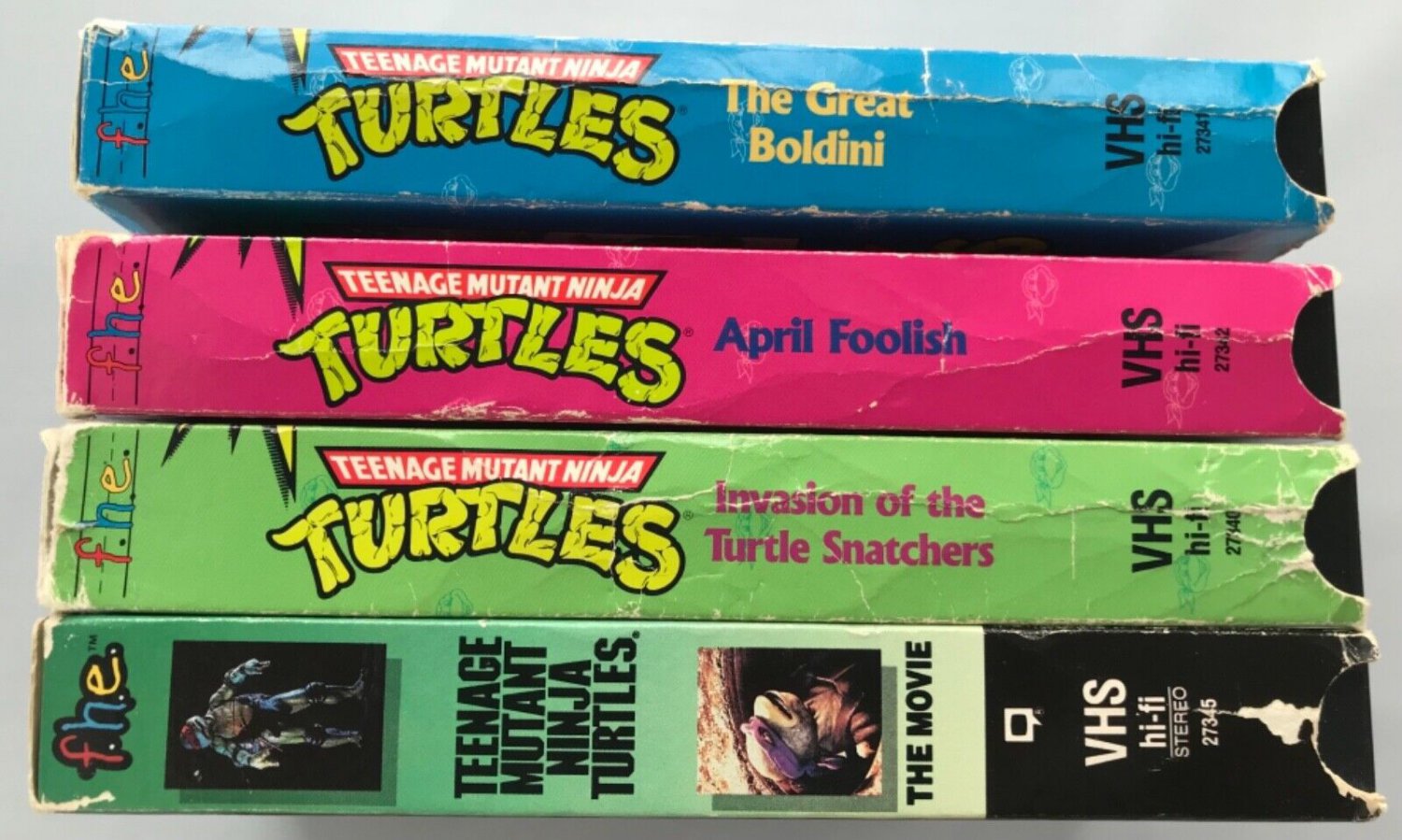 Teenage Mutant Ninja Turtles TMNT VHS tapes (4) Burger King KIDS CLUB Movie