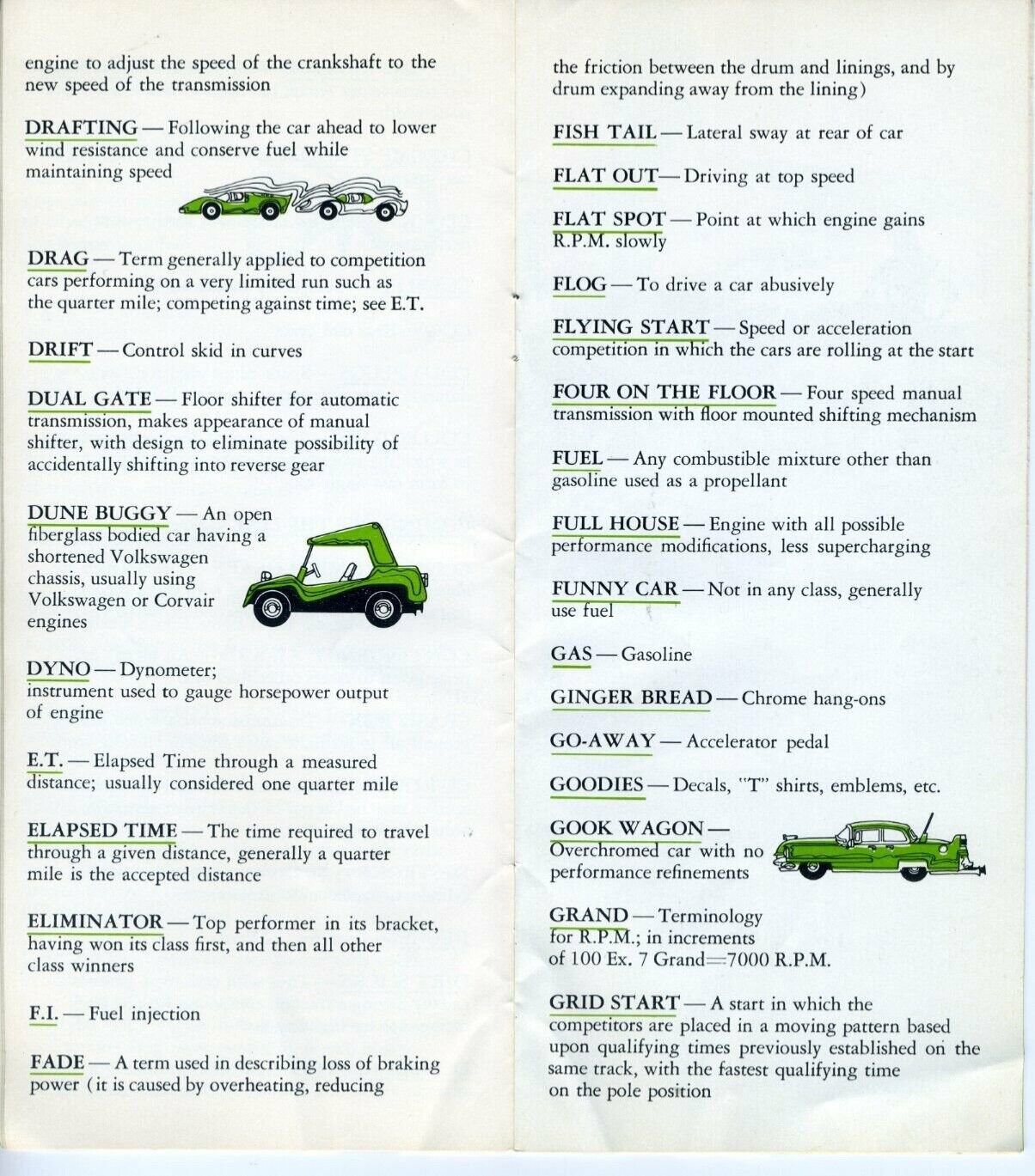 1970 Goodyear Tach Talk Muscle Car Booklet Brochure Dictionary of Car ...
