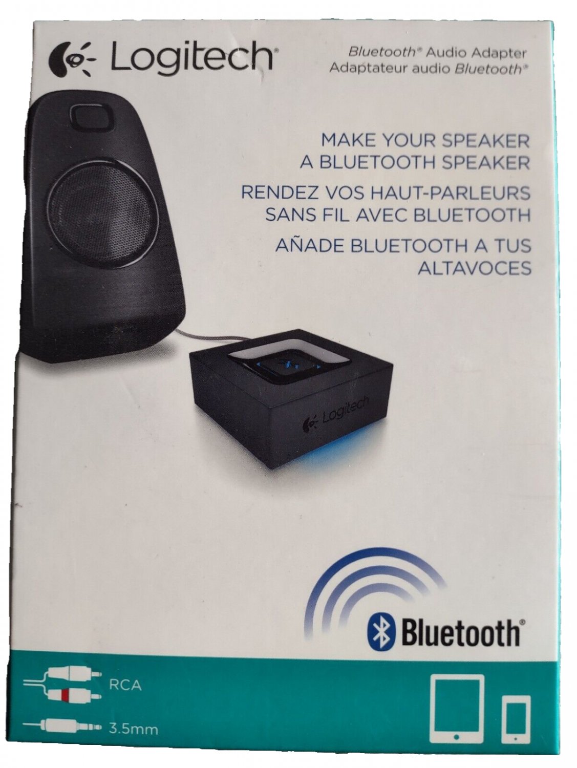 NEW Logitech 980-000910 Bluetooth Audio Adapter 4 older Speaker NIB RCA ...