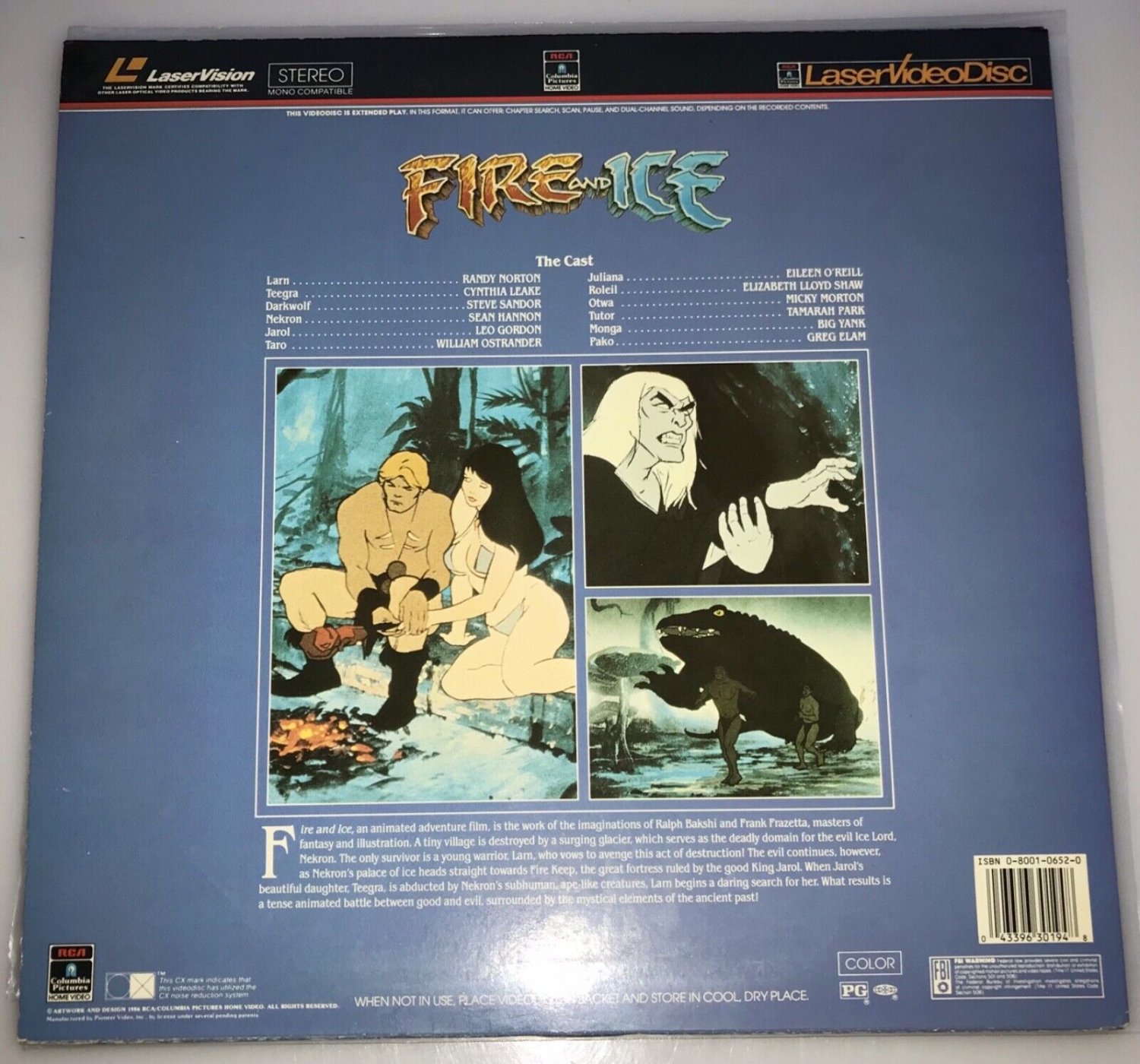 Fire And Ice Laserdisc 1983 Ralph Bakshi Frank Frazetta Rotoscope ...