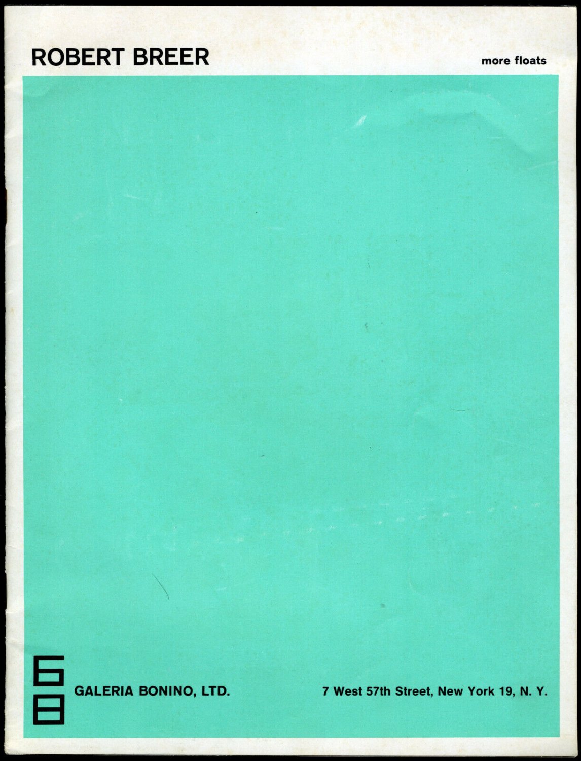 1967 ROBERT BREER MORE FLOATS First Edition Exhibition Catalog Galeria ...
