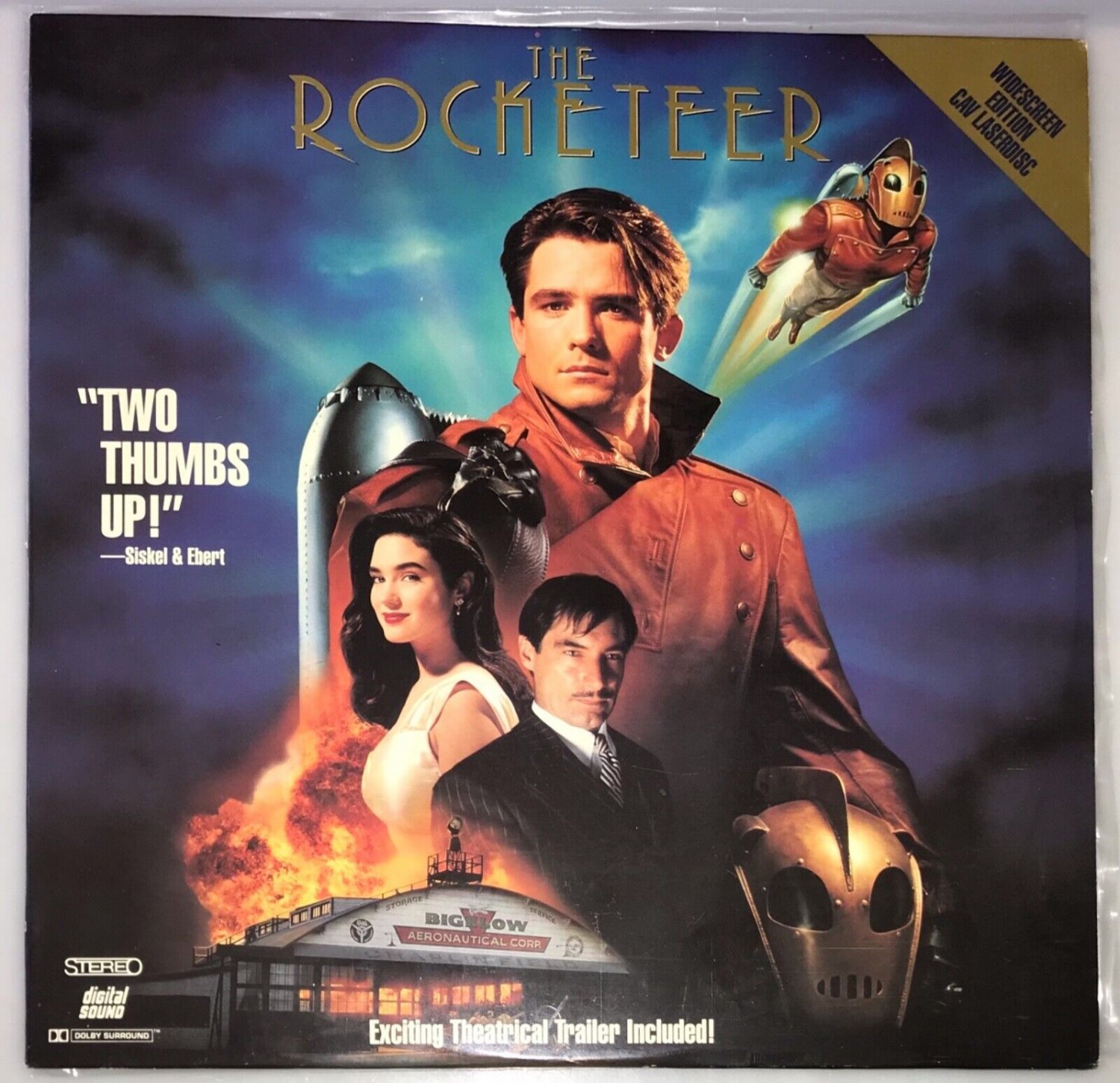 The Rocketeer Widescreen CAV Laserdisc LD 2 Disc Set Walt Disney Gold Label
