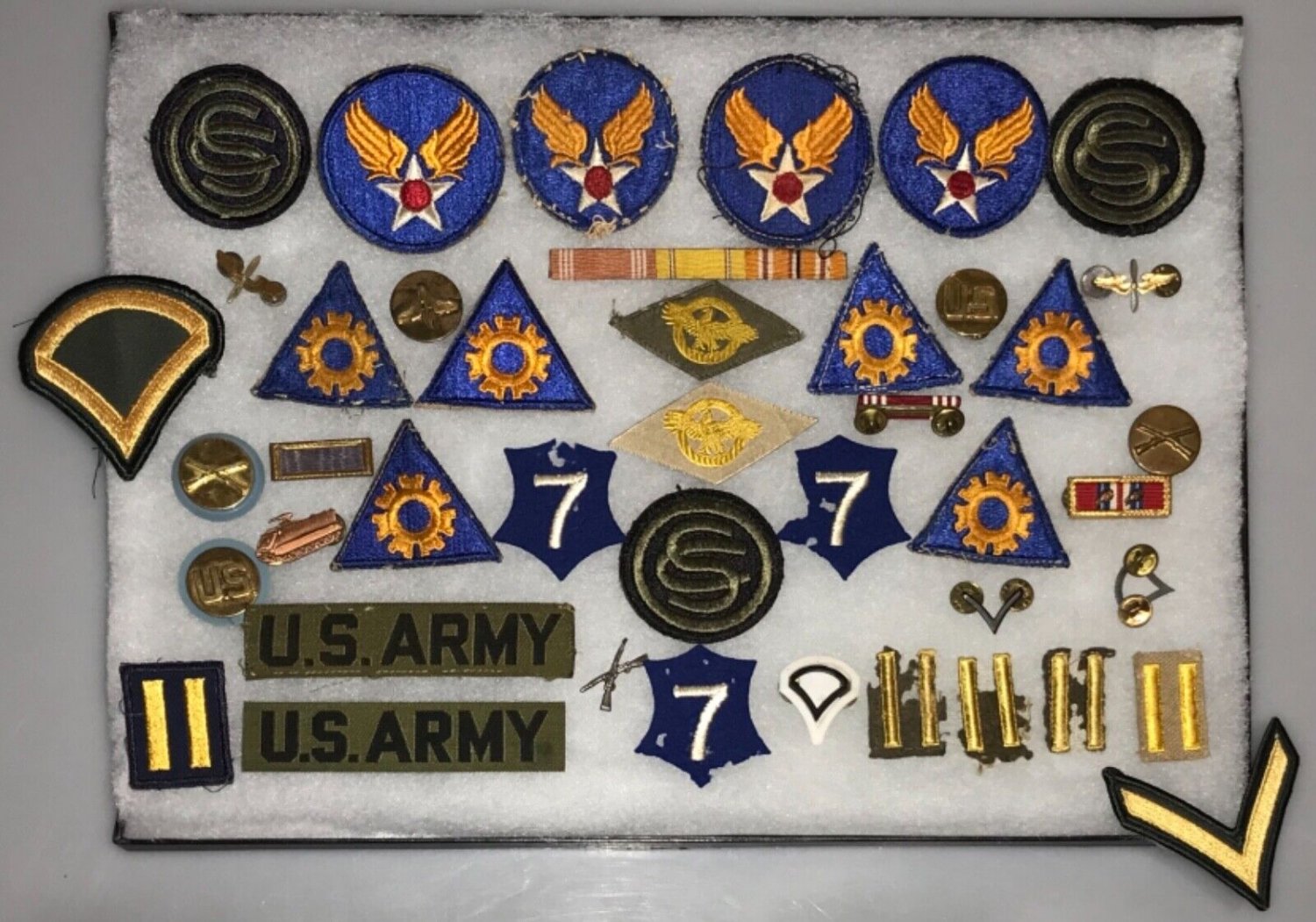 WW2 US Army Air Corps Patches, OCS, Aviator pins Ribbons Insignia lot ...