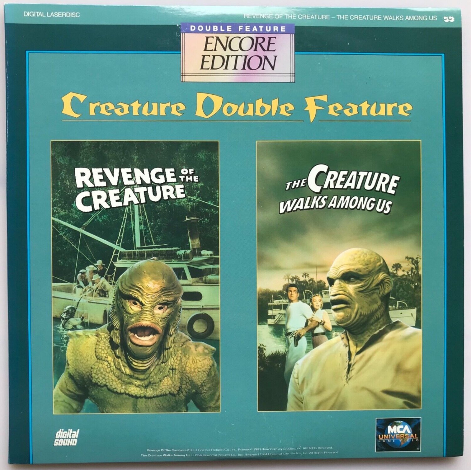 CREATURE DOUBLE FEATURE LASERDISC REVENGE OF THE CREATURE & " " WALKS ...