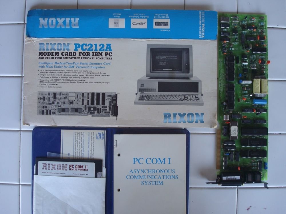 Rixon PC212A 1200 Baud Modem, IN BOX, IBM PC 8-BIT ISA Internal W/ Software
