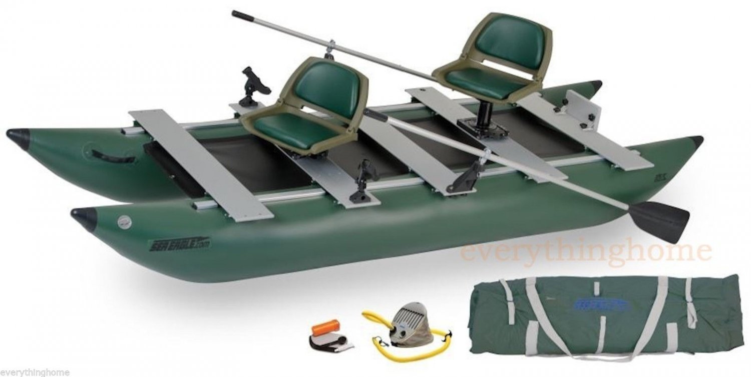 GREEN SEA EAGLE 375 FC DELUXE PACKAGE INFLATABLE PONTOON FISHING BOAT ...
