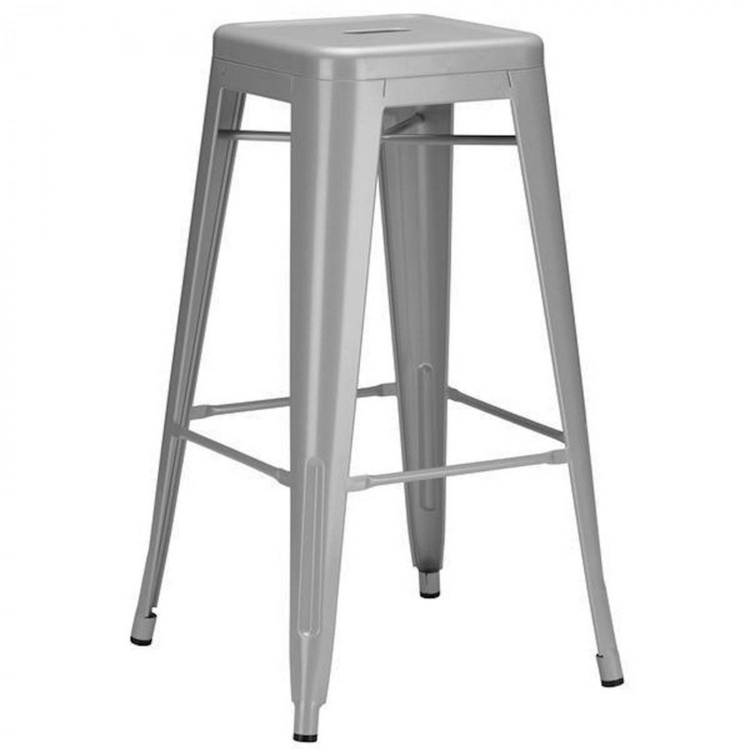 4x SILVER GRAY SQUARE TOLIX STYLE 30” BAR STOOLS COMMERCIAL GRADE ...