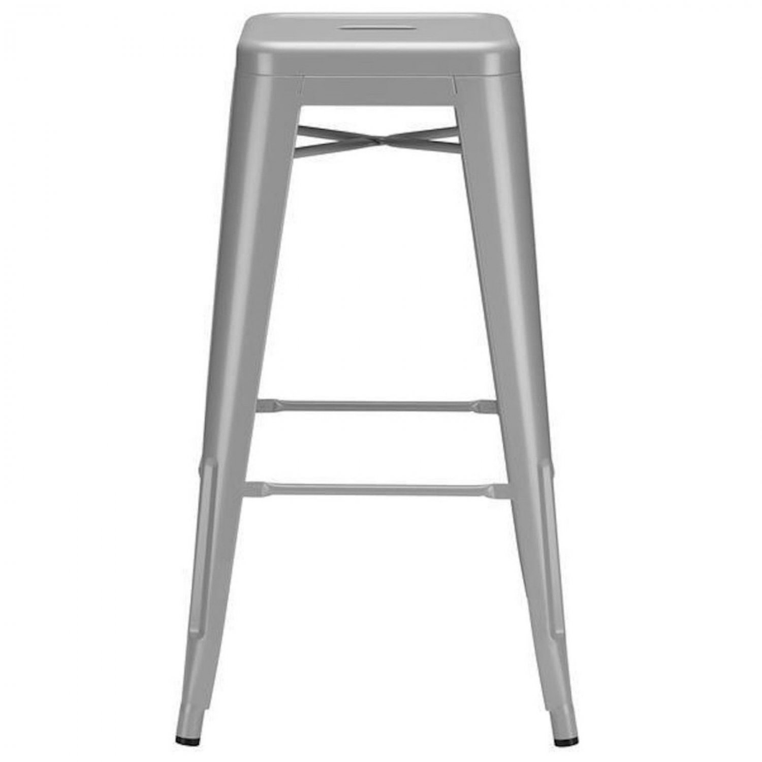 4x SILVER GRAY SQUARE TOLIX STYLE 30” BAR STOOLS COMMERCIAL GRADE ...