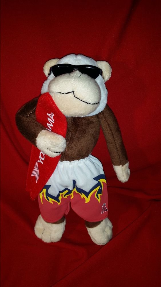 10" Angels Baseball Mascot Yokohama Brown Monkey Plush Toy Surfboard ...