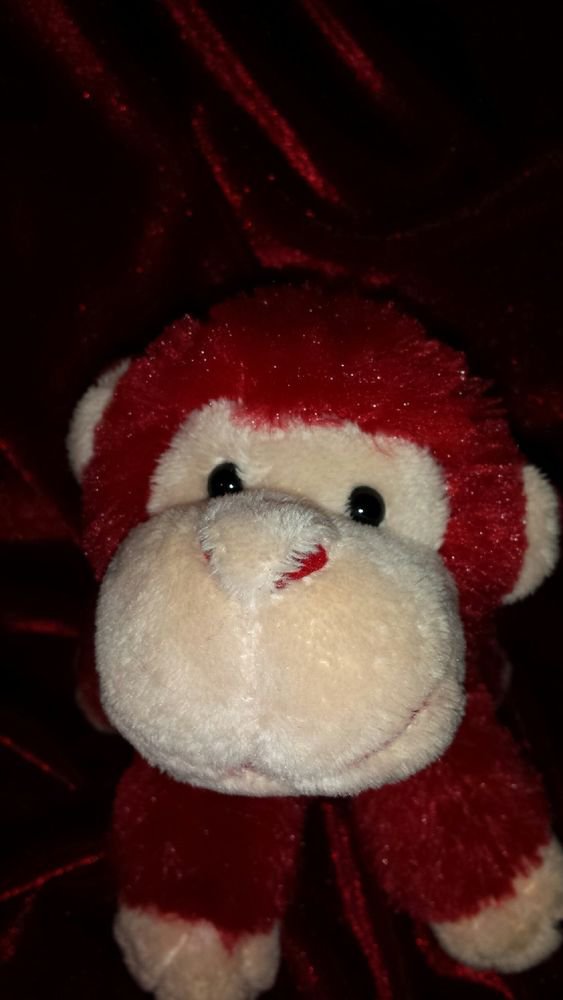 6" Russ Berrie Little Red Monkey Soft Plush Toy Stuffed Animal
