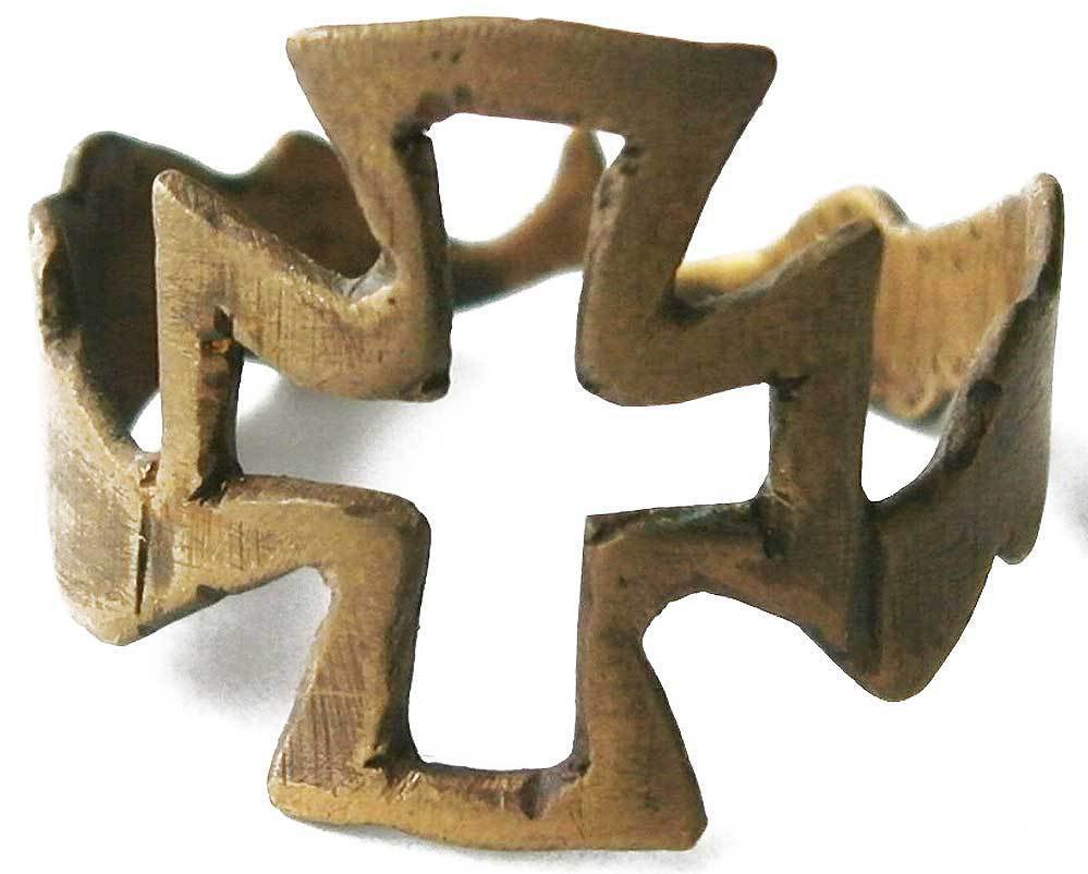 Original German WW2 Ring with Iron Cross, Soldiers Trench ART, 1940 ...