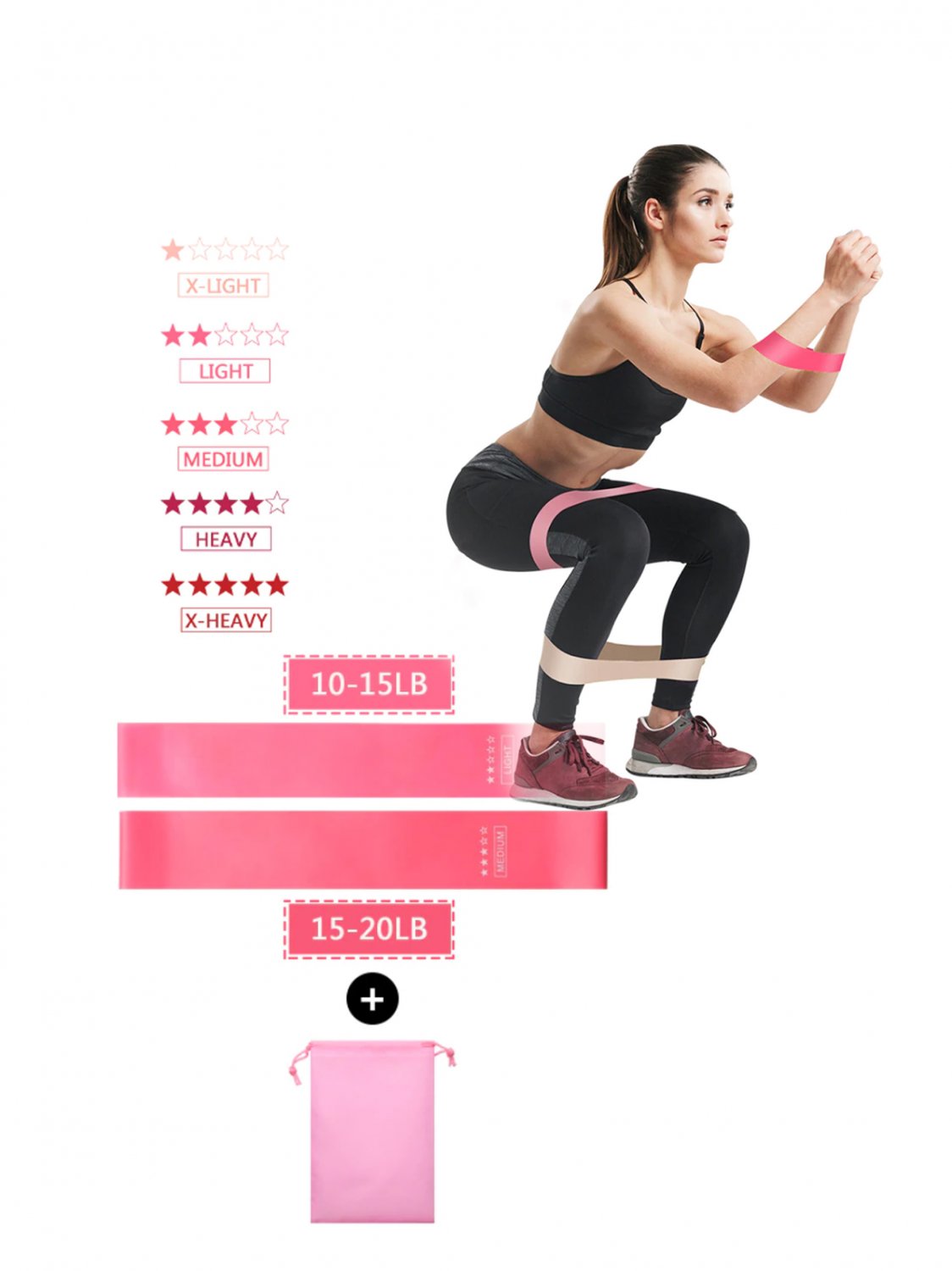 [STYLE: LIGHT 10-15 LBS & MEDIUM 15-20 LBS] Exercise Band Fitness Band ...