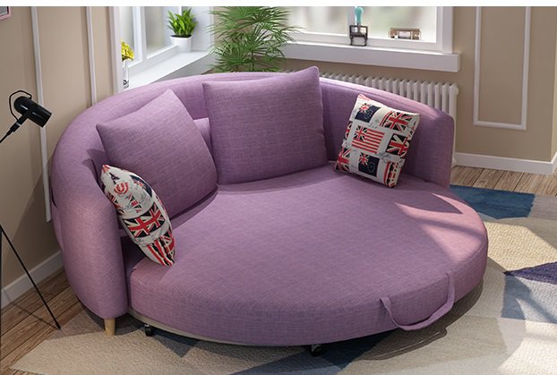 Round fabric sofa bed,functional fabric sofa