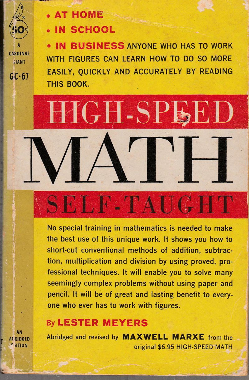 High-Speed Math Self-Taught by Lester Meyers