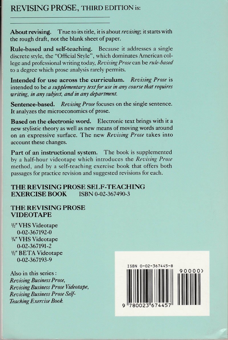 Revising Prose by Richard A. Lanham