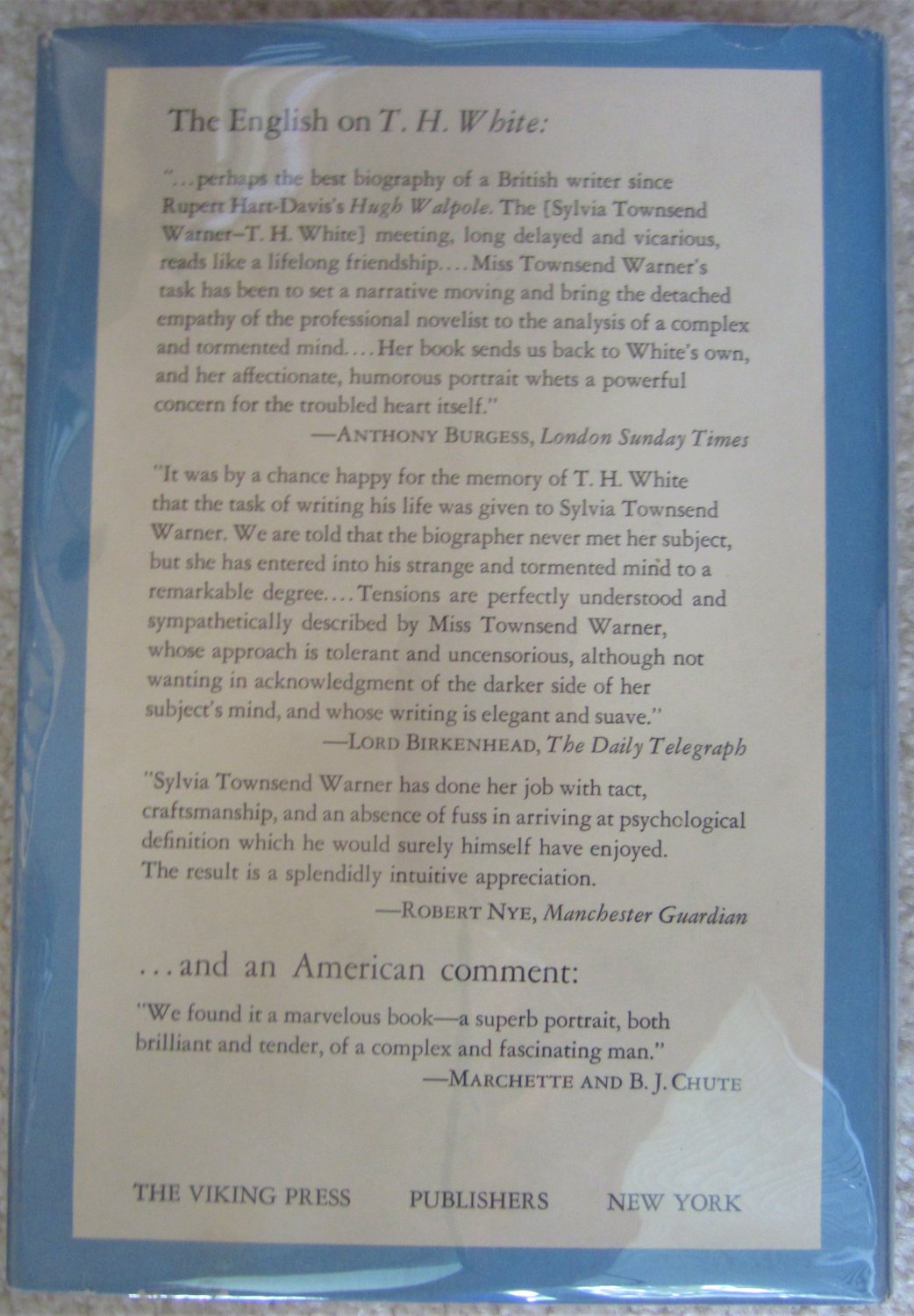 T. H. White - A Biography by Sylvia Townsend Warner