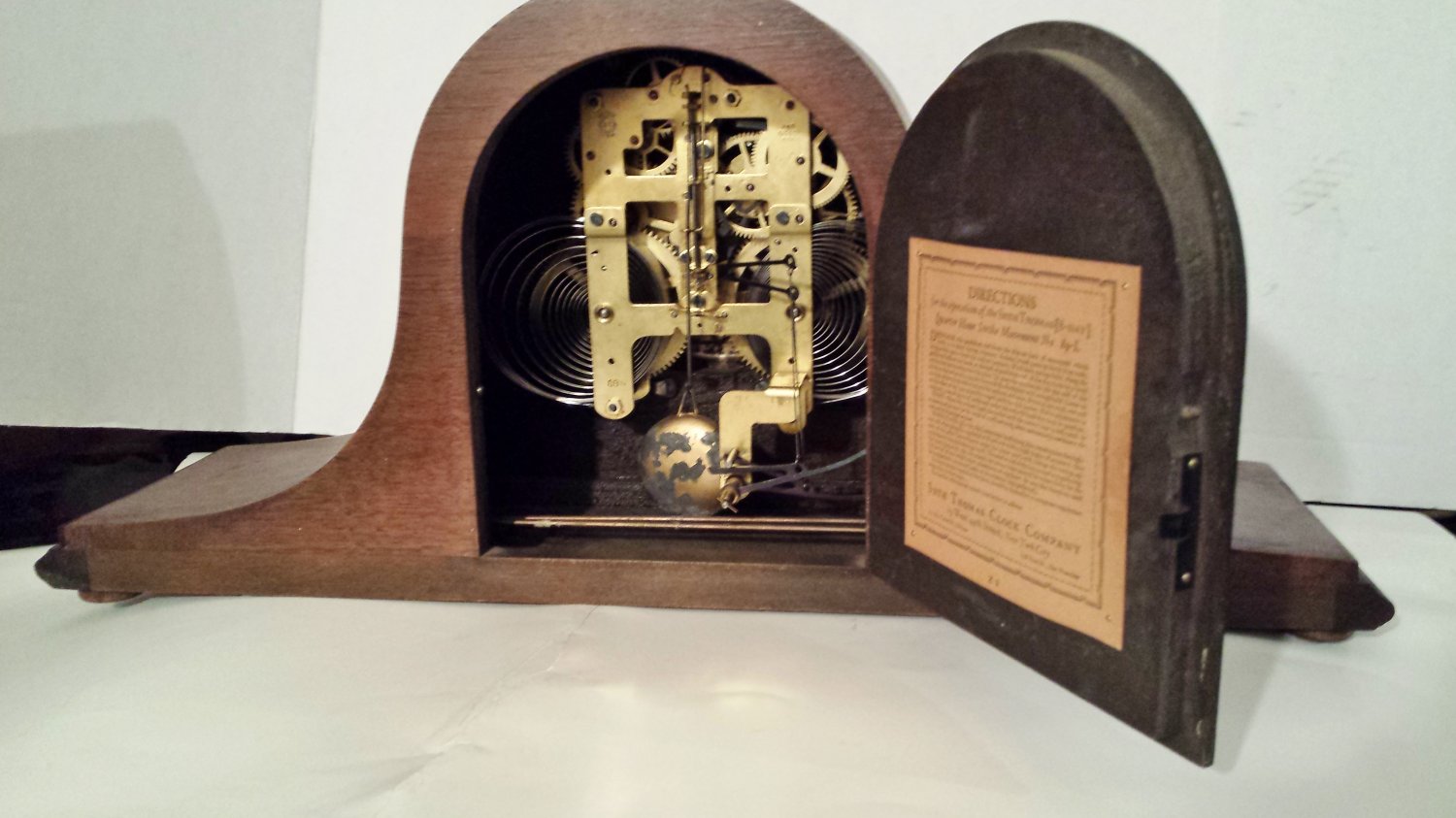 Seth Thomas 8 Day Quarter Hour Strike Movement Clock Vintage