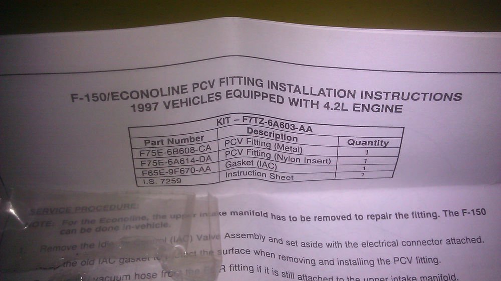 GENUINE FORD OEM PCV KIT F7TZ-6A603-AA / F7TZ6A603AA