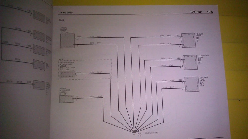 GENUINE FORD TAURUS 2010 WIRING DIAGRAMS FCS-14301-10 / FCS1430110