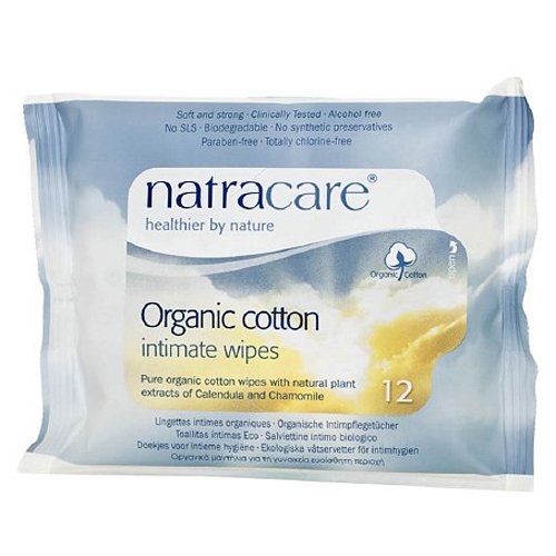 Natracare Organic Cotton Intimate Wipes, Alcohol free - 12 ea, 12 pack