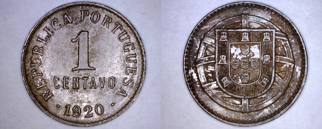 1920 Portuguese 1 Centavo World Coin - Portugal
