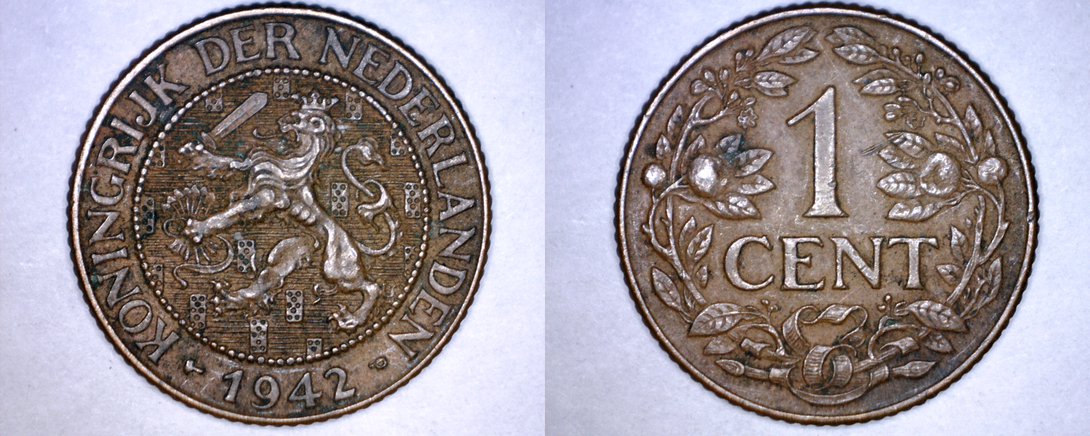 1942-P Curacao 1 Cent World Coin