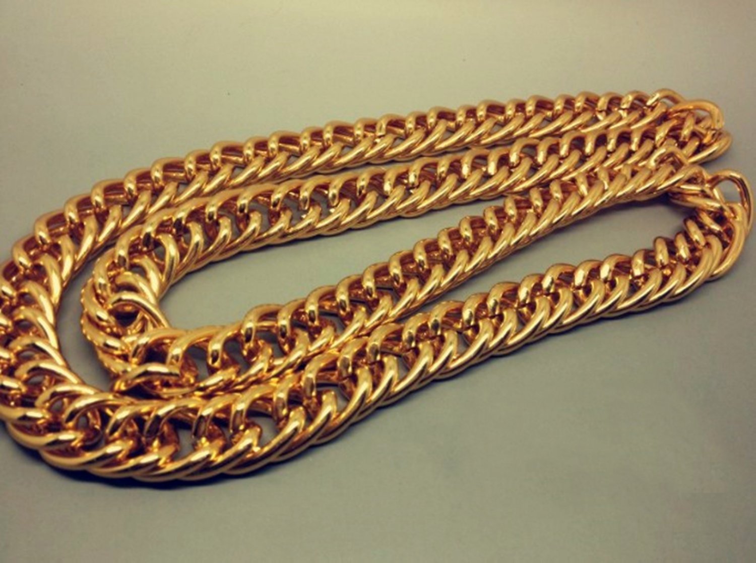 JayZ Kanye Snoop Mens cuban Rose gold yellow chain Miami franco DJ ...