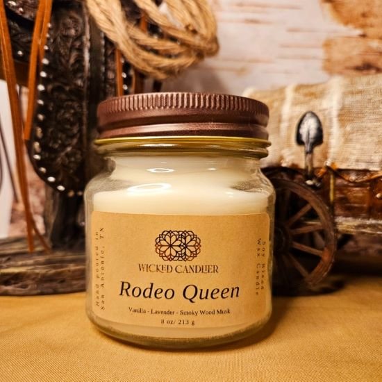 Rodeo Queen 8 oz Glass Mason Jar