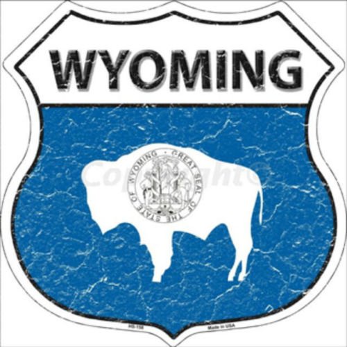 Wyoming State Flag Highway Shield Aluminum Metal Sign